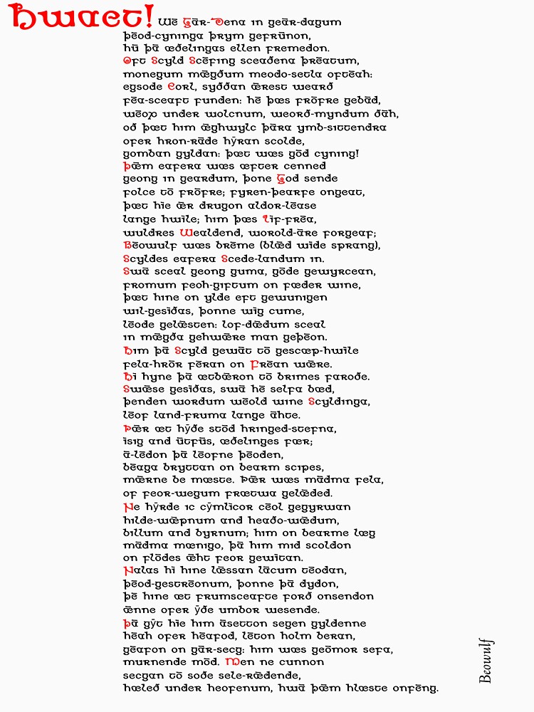 "Beowulf" Essential T-Shirt for Sale by Somhairle Kelly | Redbubble