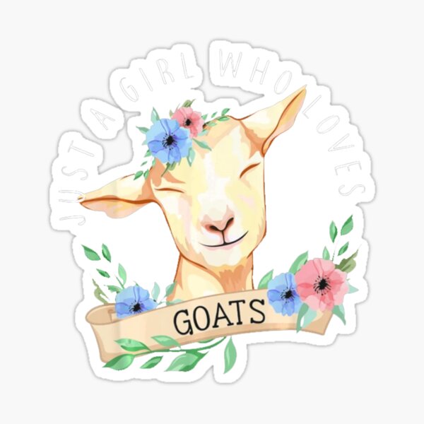 Baby Goat in Flowers Premium Matte Vinyl Sticker Stickers Paper & Party ...