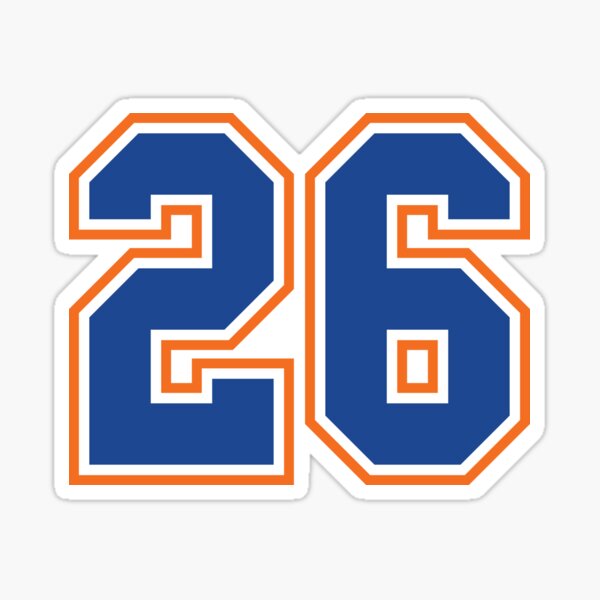"Twenty-Six Jersey Number Sports 26" Sticker for Sale by HelloFromAja ...