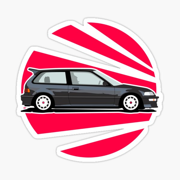 "Civic Hatchback JDM" Sticker for Sale by Le-Graoully | Redbubble