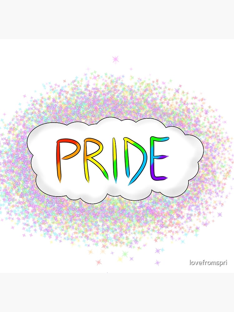 "Rainbow Pride Cloud with Sparkles" Poster for Sale by lovefromspri ...