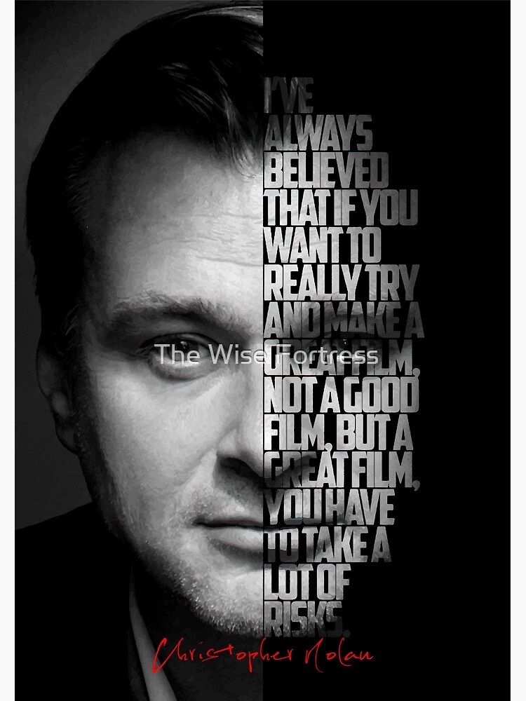Black And White Christopher Nolan Quote. Premium Matte Vertical Poster