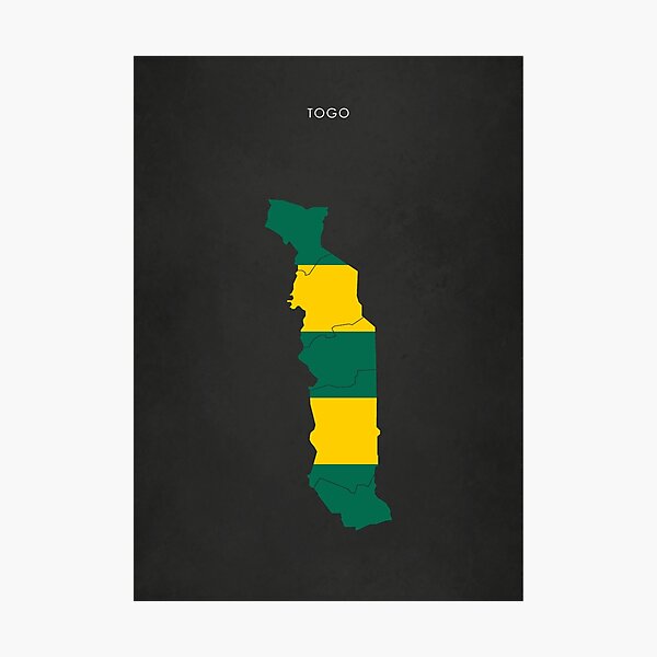 "Togo Flag Map with regions" Photographic Print for Sale by Alo Design ...