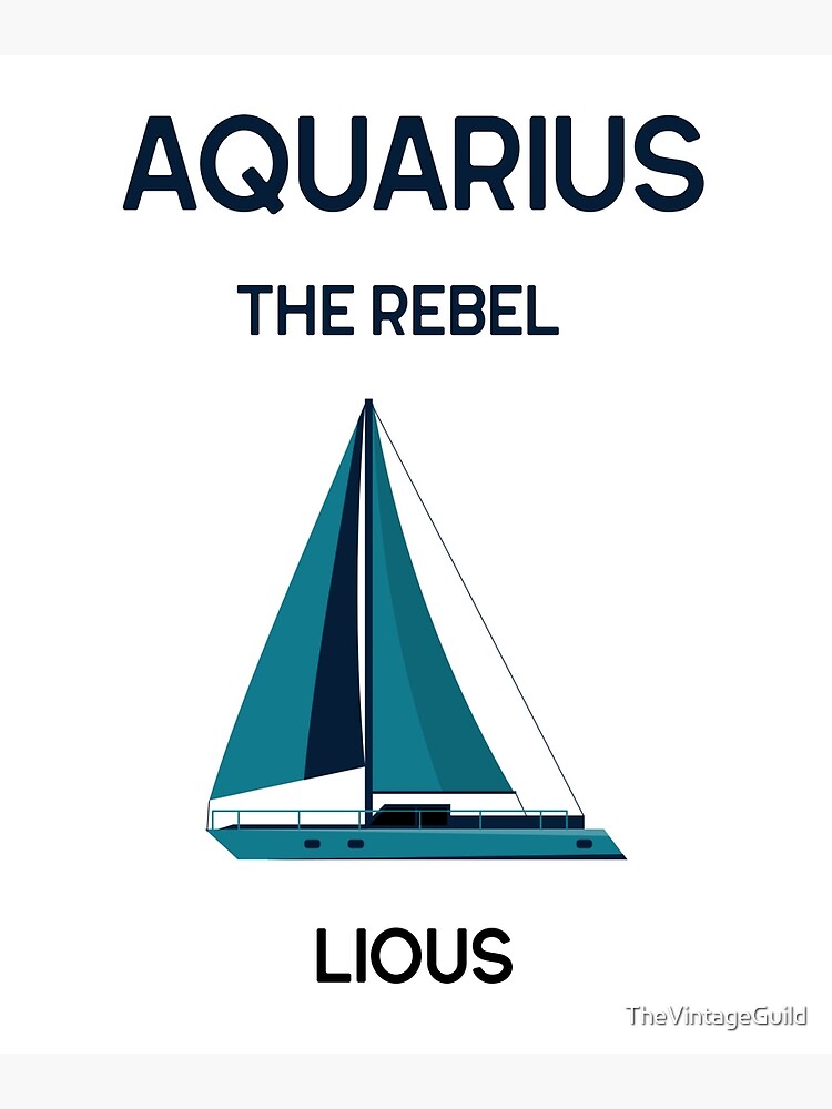"Aquarius The Rebellious, Zodiac Sign" Poster by TheVintageGuild ...