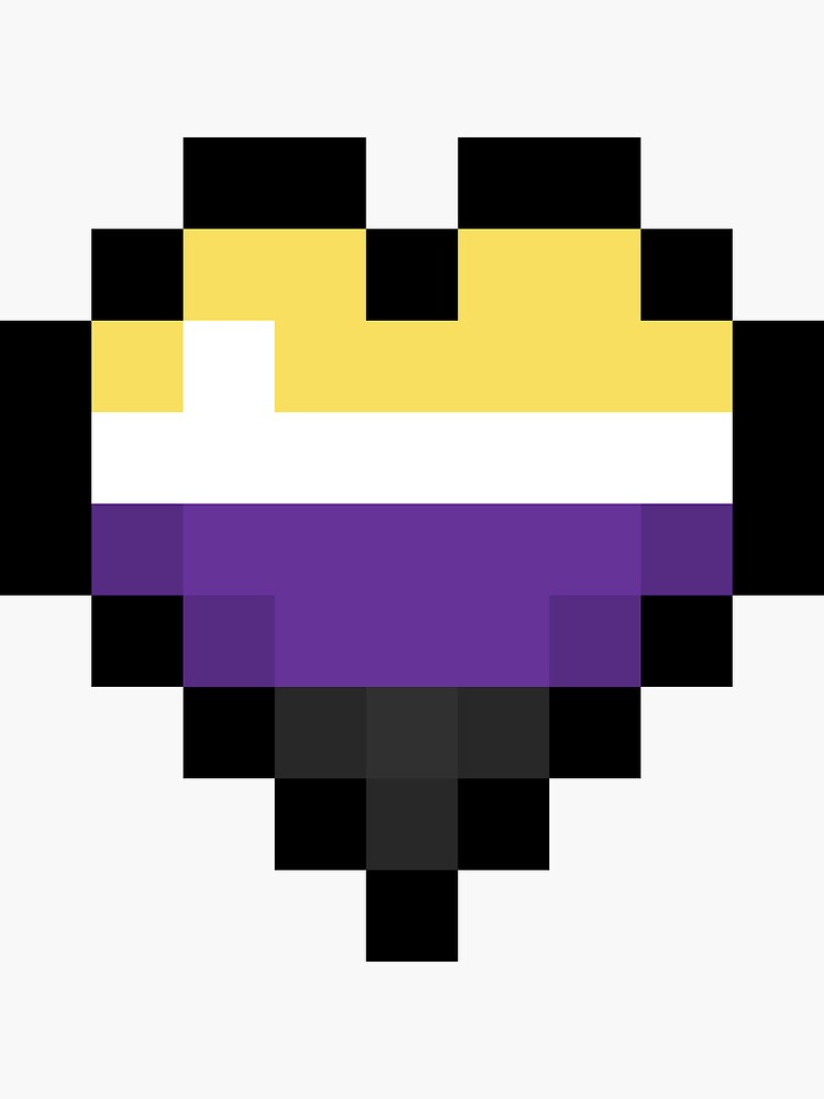 "Non-Binary Minecraft Heart" Sticker by ILoveRehearsal | Redbubble