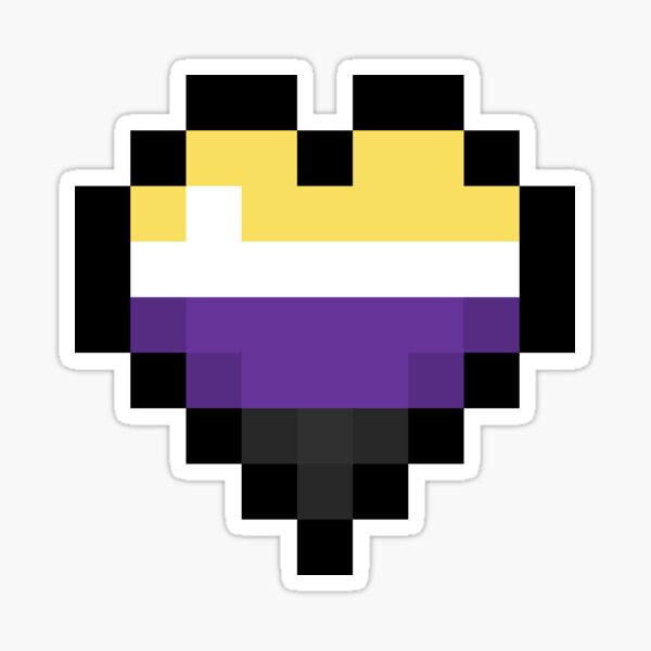 "Non-Binary Minecraft Heart" Sticker by ILoveRehearsal | Redbubble
