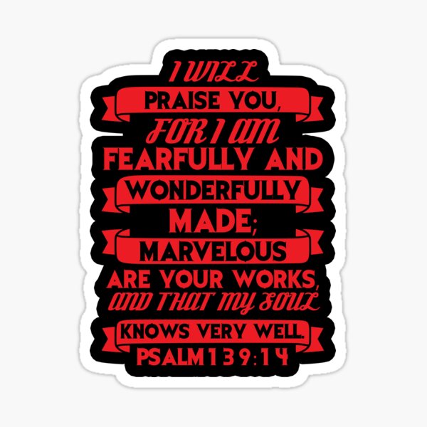 "Psalm 139:14" Sticker by plushism | Redbubble