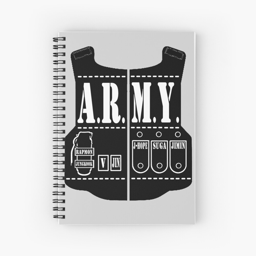 "BTS Army Names" Spiral Notebook for Sale by beltanemaiden | Redbubble