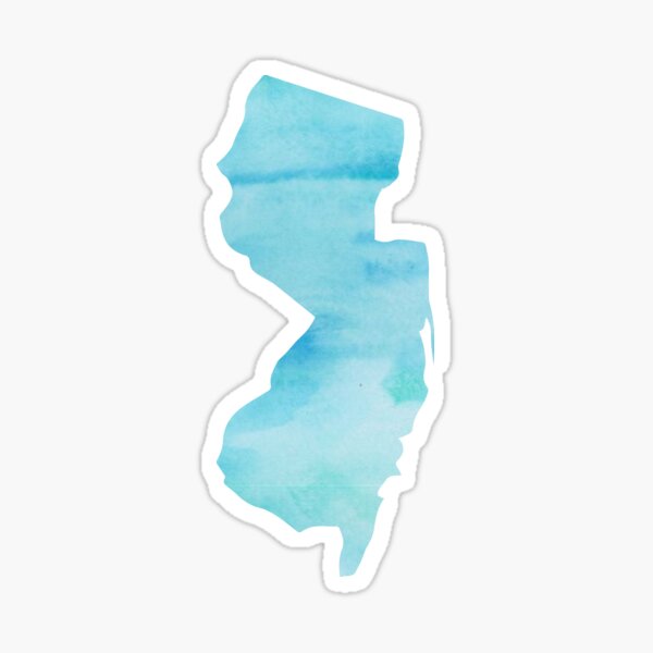 "New Jersey state blue watercolor" Sticker for Sale by emilystp23 ...