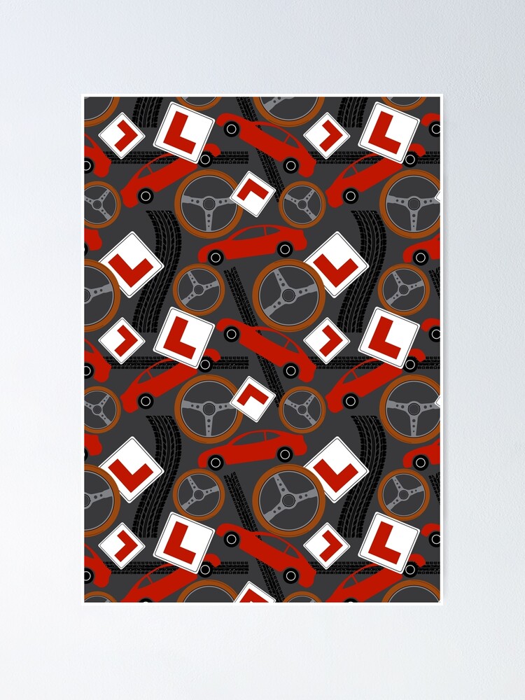"Driving Instructor Learner Driver Pattern" Poster for Sale by ...