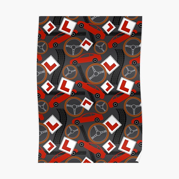 "Driving Instructor Learner Driver Pattern" Poster for Sale by ...