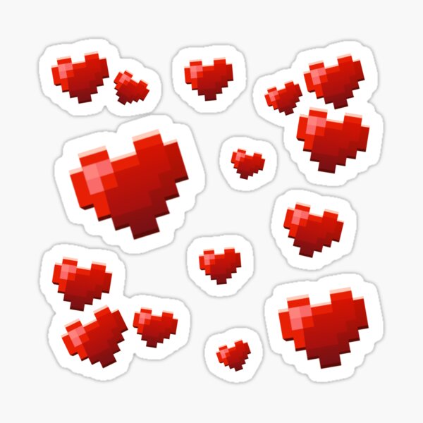 "Minecraft Love Hearts Sticker Sheet" Sticker by JaypegDesigns | Redbubble