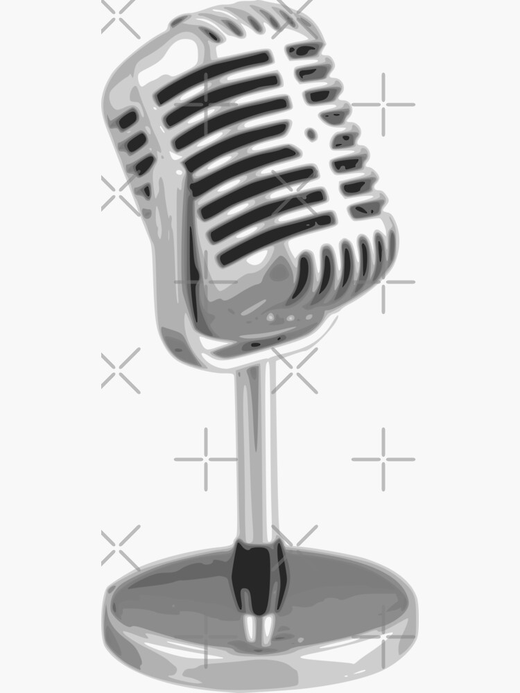 "Microphone" Sticker for Sale by Cassandra6193 | Redbubble