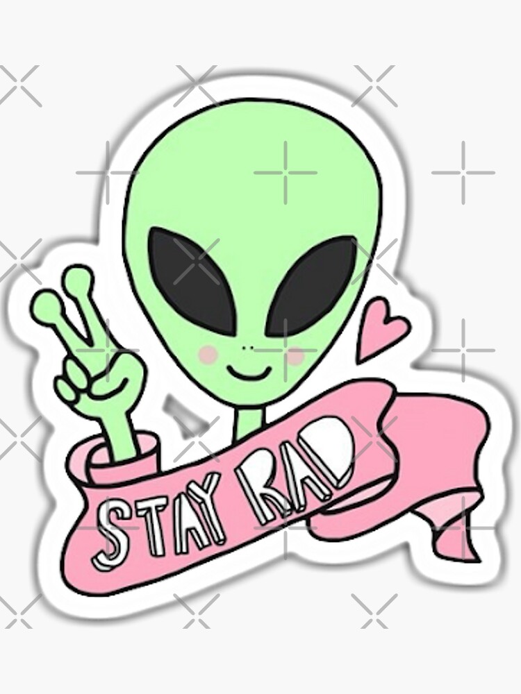 "Stay Rad Alien Design" Sticker for Sale by GamesandMovies | Redbubble