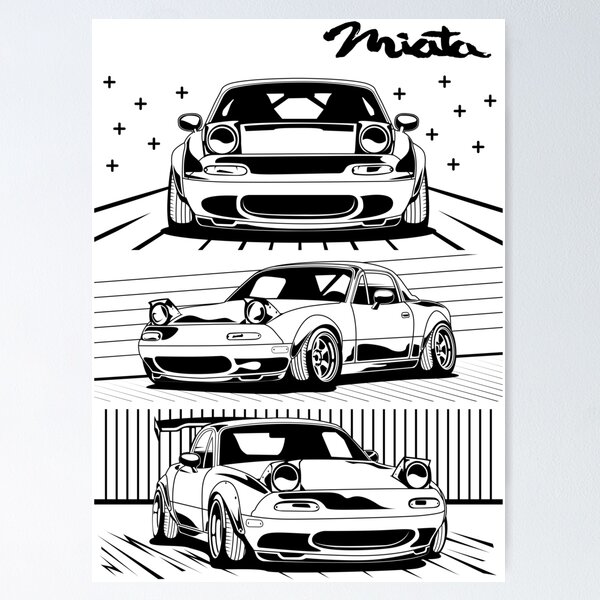"Mazda Miata" Poster for Sale by RACING FACTORY | Redbubble