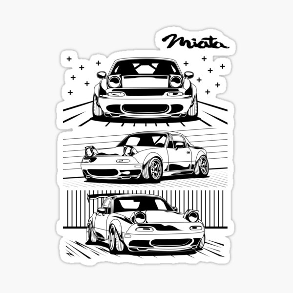 "Mazda Miata" Sticker for Sale by w1gger | Redbubble