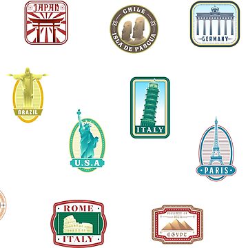 "Landmark Stickers" Sticker for Sale by PatternSquare | Redbubble