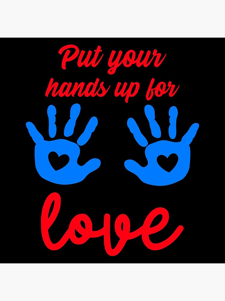 Póster «Levanta las manos por amor con bonitas letras rojas» de ...