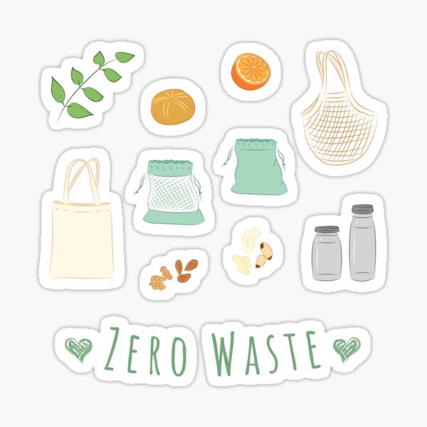"Zero Waste Shopping Illustration" Sticker for Sale by sziszigraphics ...