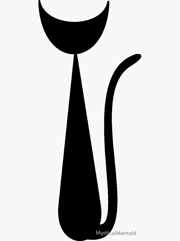 "Funky Black Cat" Sticker by MysticalMermaid | Redbubble