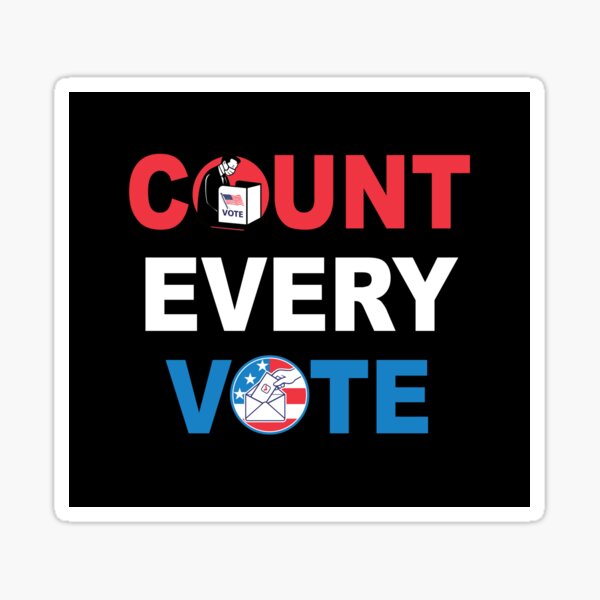 "Defend Democracy: Count Every Vote" Sticker for Sale by shaggylocks ...