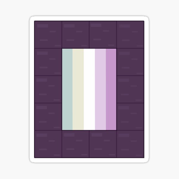 "Aromantic Pride Nether Portal" Sticker by Kristoaster | Redbubble