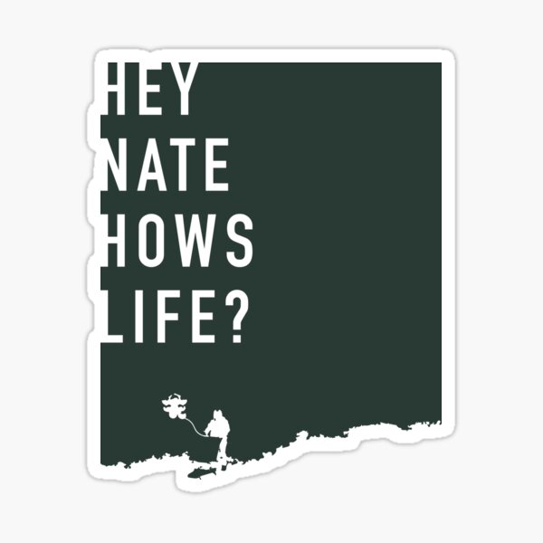 "NF - HEY NATE HOWS LIFE?" Sticker for Sale by Jackums | Redbubble