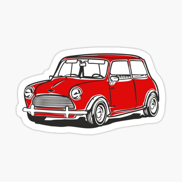 "Austin Mini Cooper Red" Sticker by DRScustoms | Redbubble