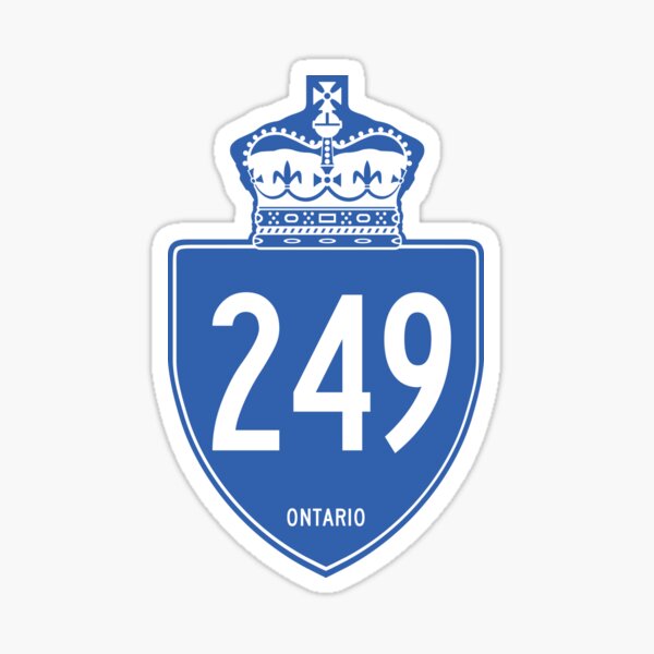 "Ontario Provincial Highway 249 (Area Code 249)" Sticker by SRnAC ...