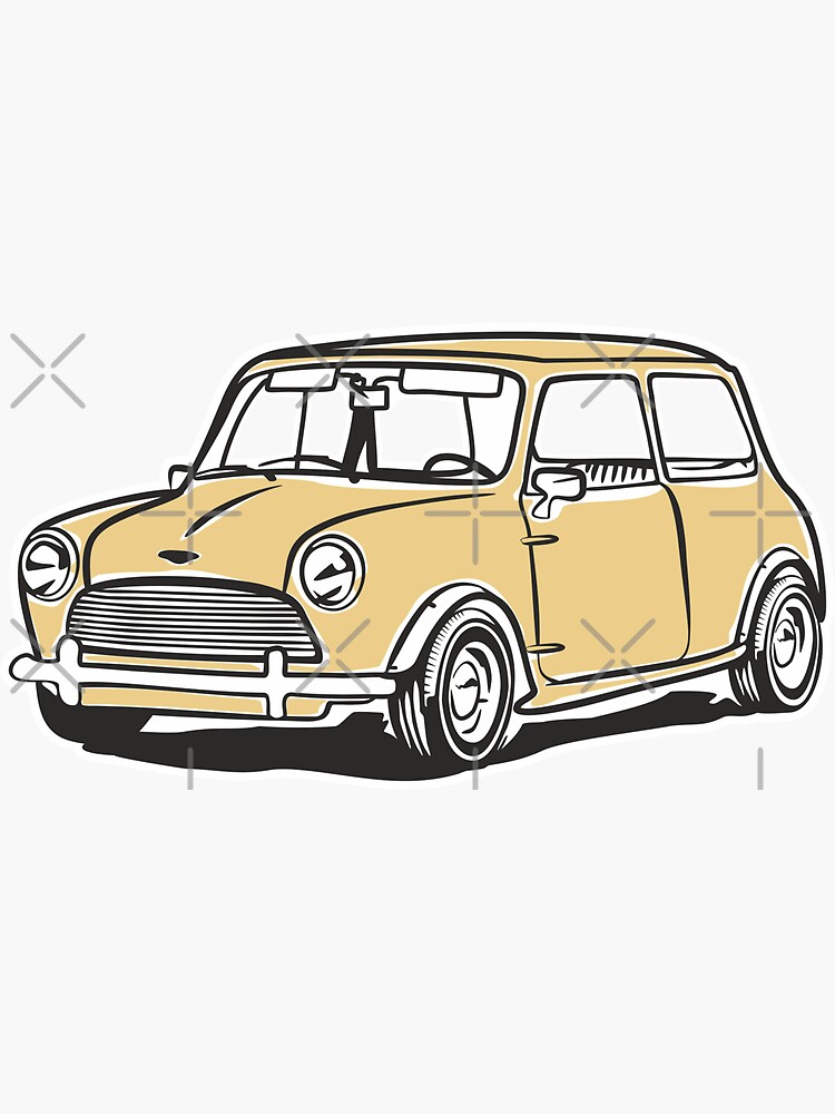 "Austin Mini Cooper Brown" Sticker von DRScustoms | Redbubble