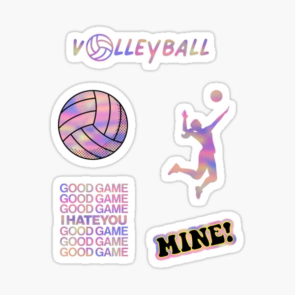 "pastel rainbow holo volleyball player pack" Sticker for Sale by ...