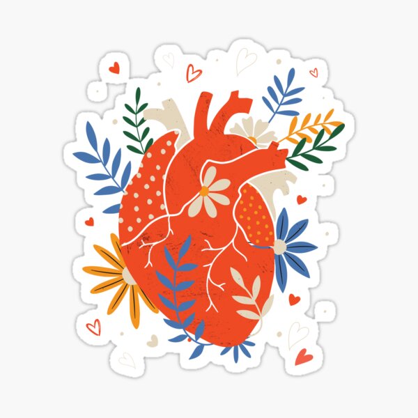 "Floral Realistic Heart" Sticker for Sale by ahashki | Redbubble