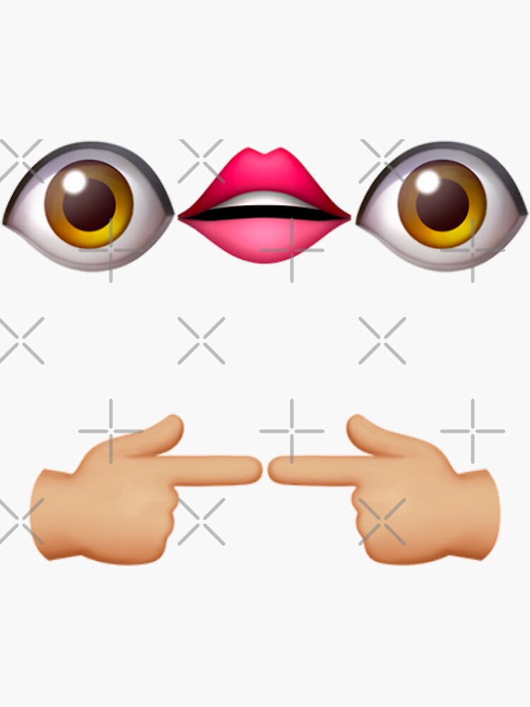 "Eyes, Mouth Hands Emojis" Sticker for Sale by rhicha | Redbubble