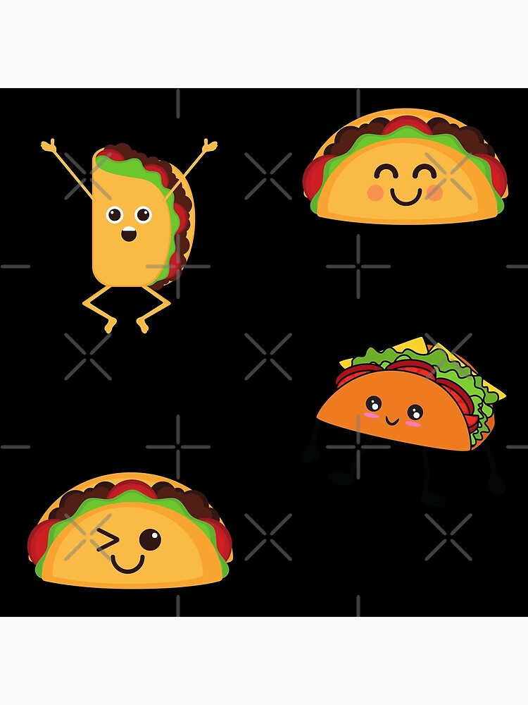 "Funny happy tacos sticker pack " Poster for Sale by DidyTees | Redbubble