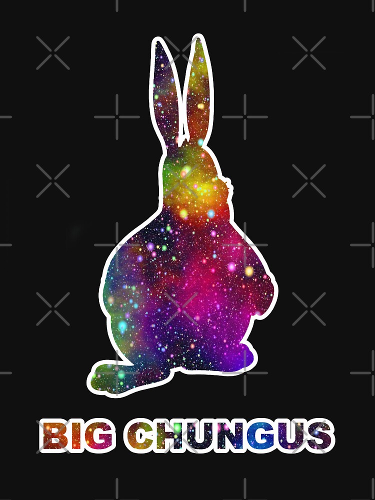 "Big Chungus Shadow Meme Fat Bunny Galaxy Stars Night Sky" T-shirt for ...