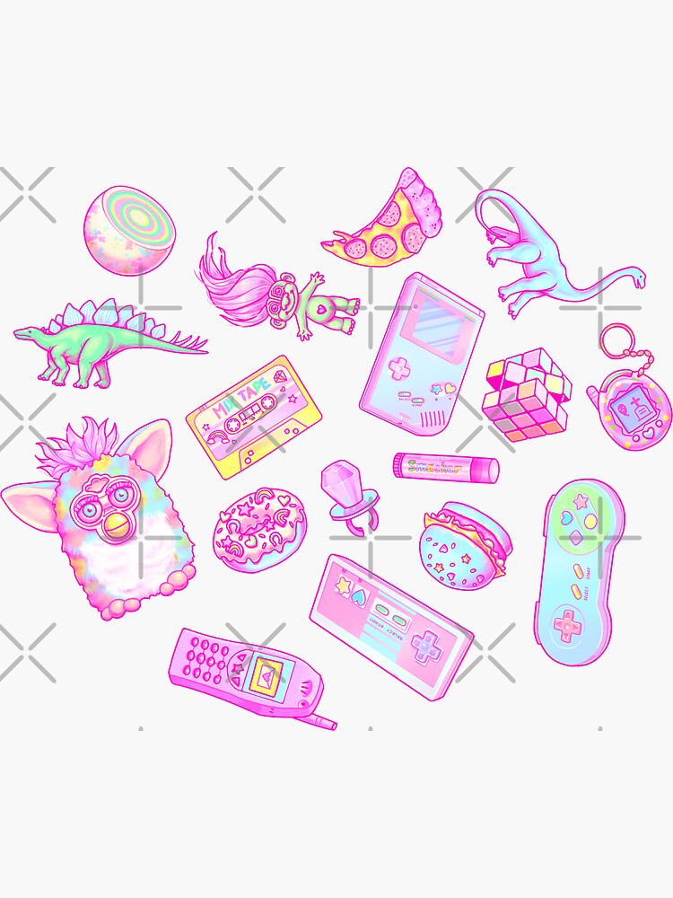 "90s Flashback" Sticker for Sale by PastelPollution | Redbubble