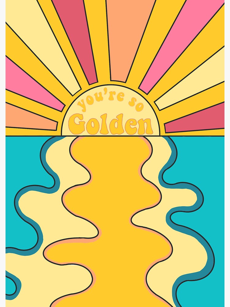 "Golden Harry Styles Sunset (Black Lines)" Sticker for Sale by chloe ...
