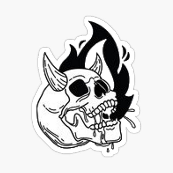 "DEVIL SKULL" Sticker by Suhpremee | Redbubble