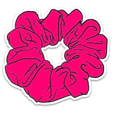 "Pink scrunchies" Sticker for Sale by Roisin678 | Redbubble