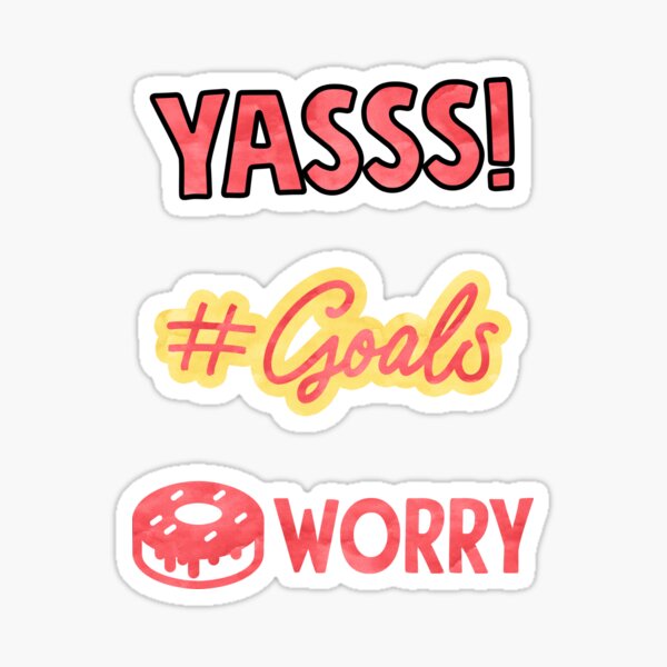 Pegatina «paquete rojo paquete de metas de preocupación de donas» de ...