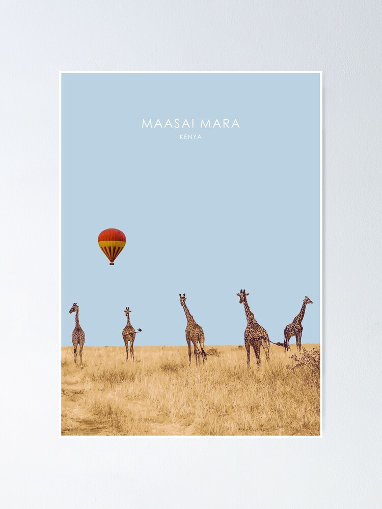 "Maasai Mara National Park, Kenya Illustration Artwork" Poster for Sale ...