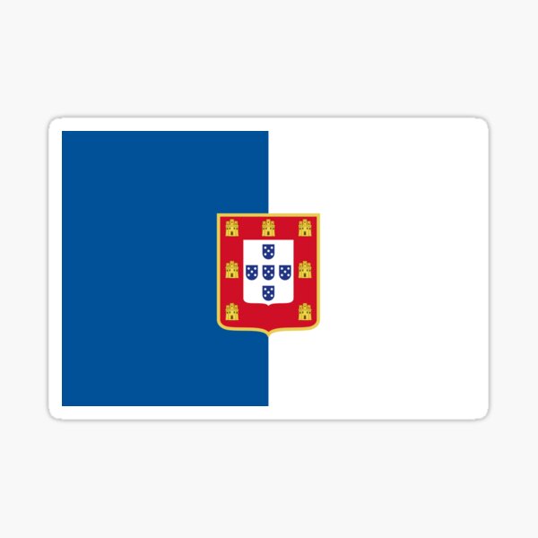 "Portugal White and Blue Flag" Sticker for Sale by FantasticFlags ...