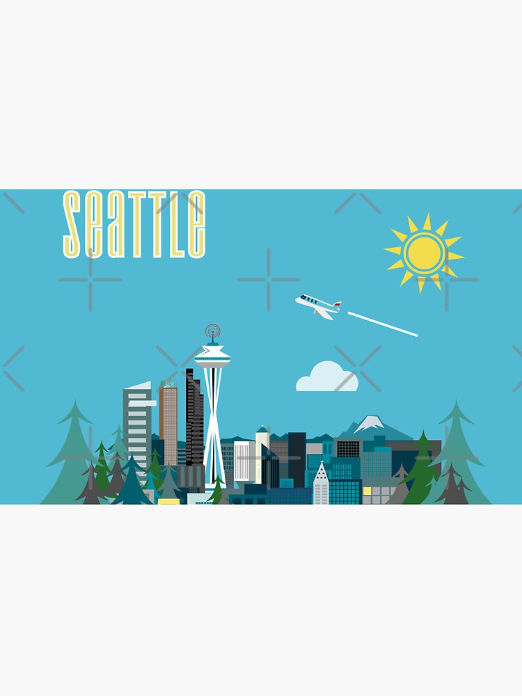"Seattle Skyline" Sticker for Sale by Reidar2020 | Redbubble