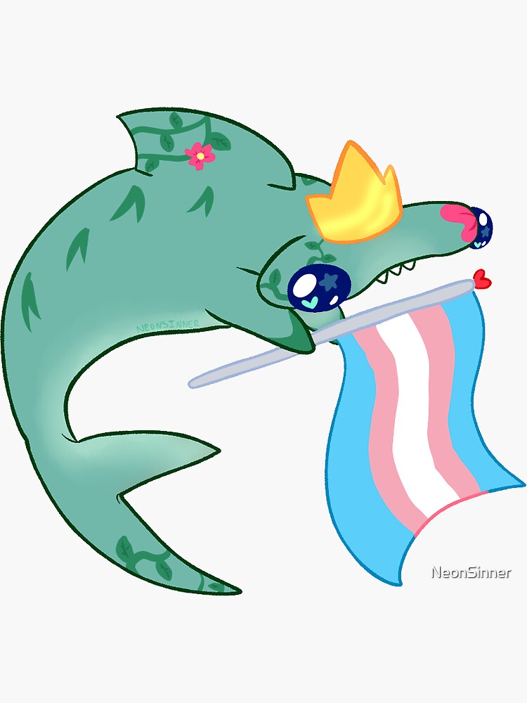 "Trans Shark (FTM)" Sticker for Sale by NeonSinner | Redbubble