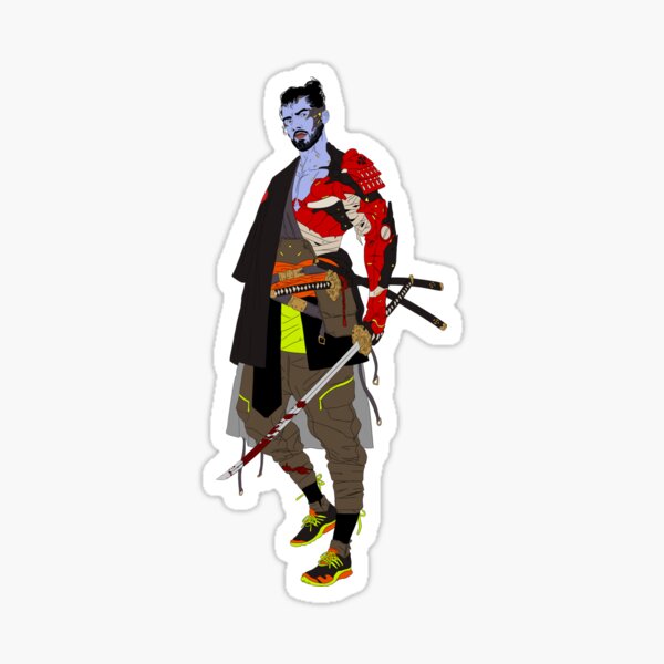 "Cyberpunk samurai" Sticker for Sale by NinjaSquirrel2 | Redbubble
