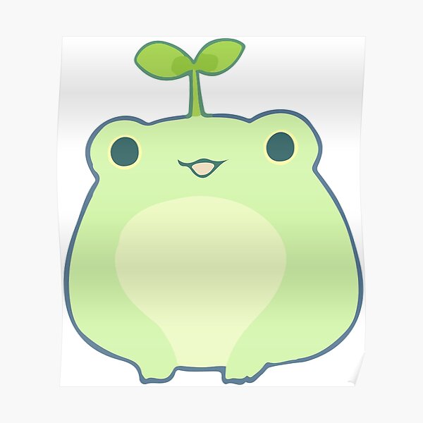 Póster «Rana Kawaii con Hoja en la Cabeza» de Clarissa-Castle | Redbubble