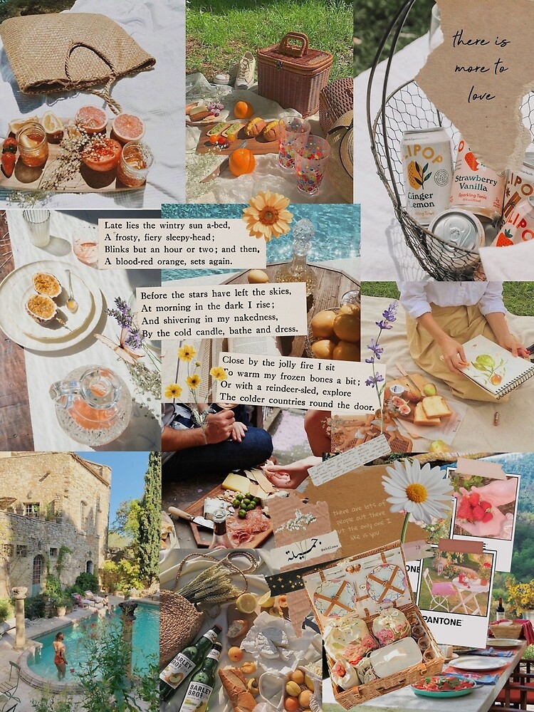 "Cottagecore Picnic Aesthetic Mood Board" Art Print for Sale by ...