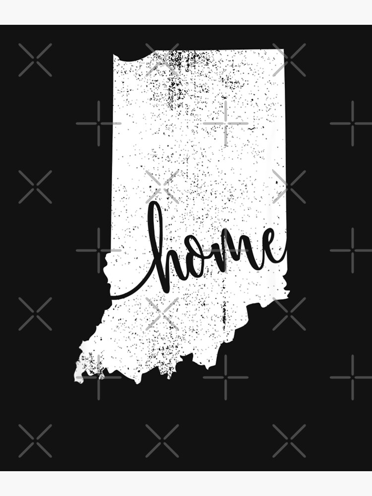 "Indiana Home Love Vintage state map outline " Art Print for Sale by ...