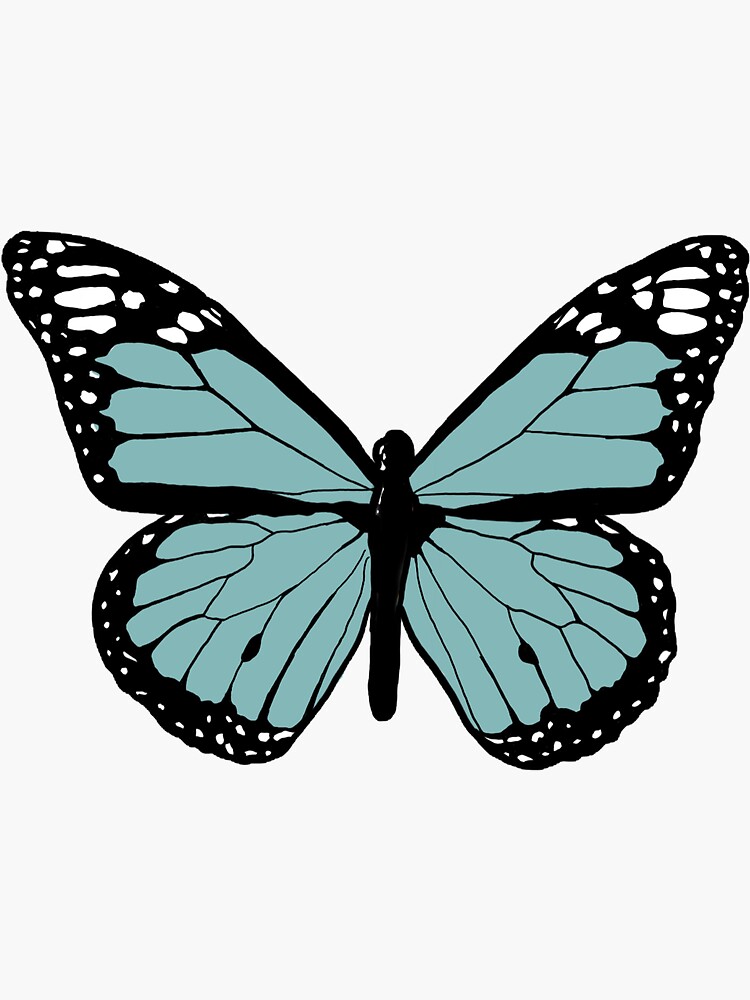 "teal butterfly" Sticker for Sale by bharmony | Redbubble