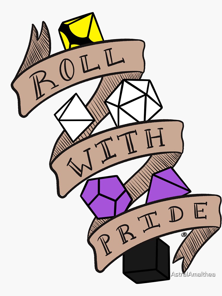 "Roll With Pride- Nonbinary" Sticker by AstralAmalthea | Redbubble